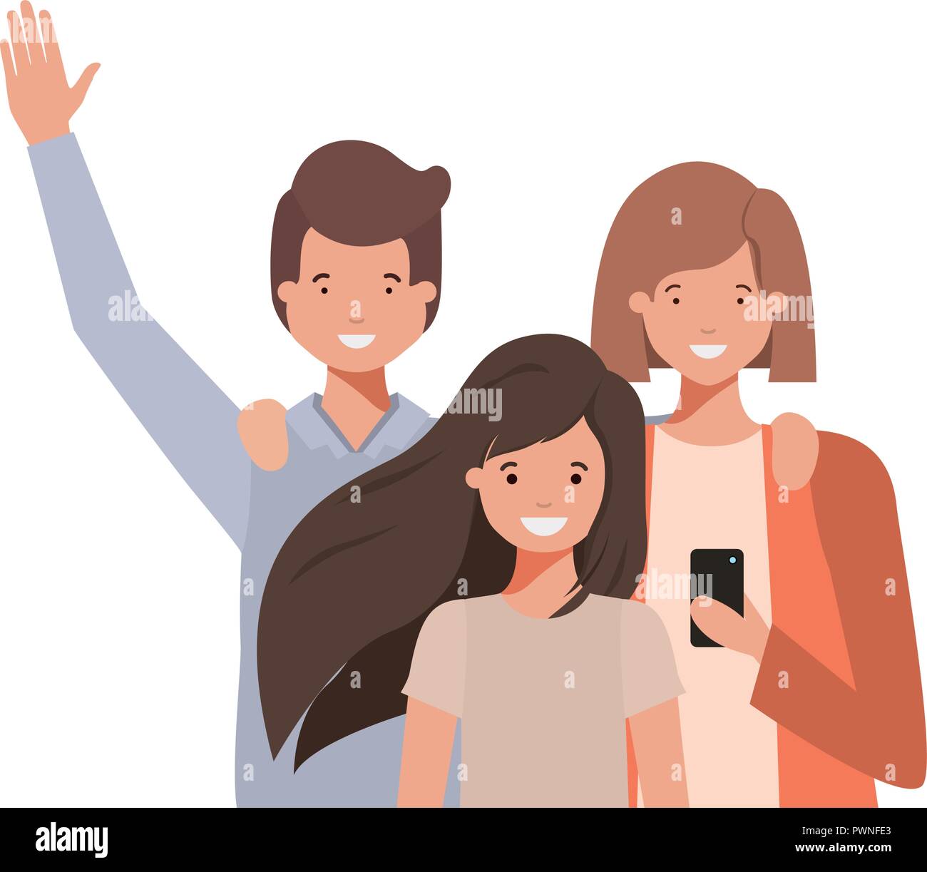 Cartoon dad waving hi-res stock photography and images - Alamy