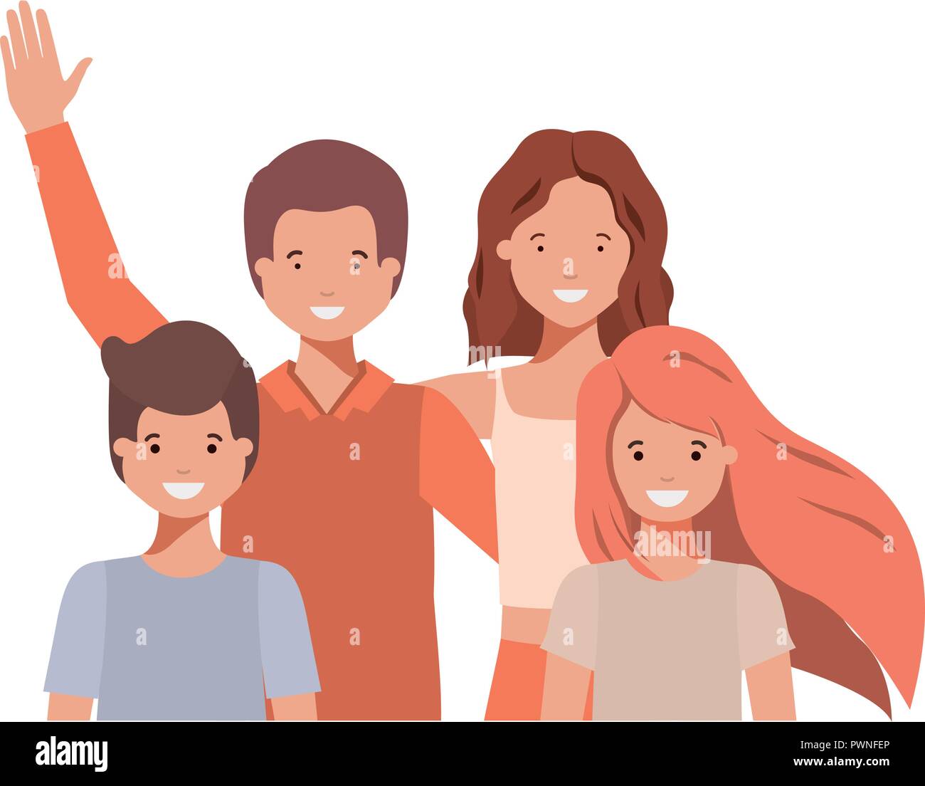 family waving avatar character Stock Vector Image & Art - Alamy