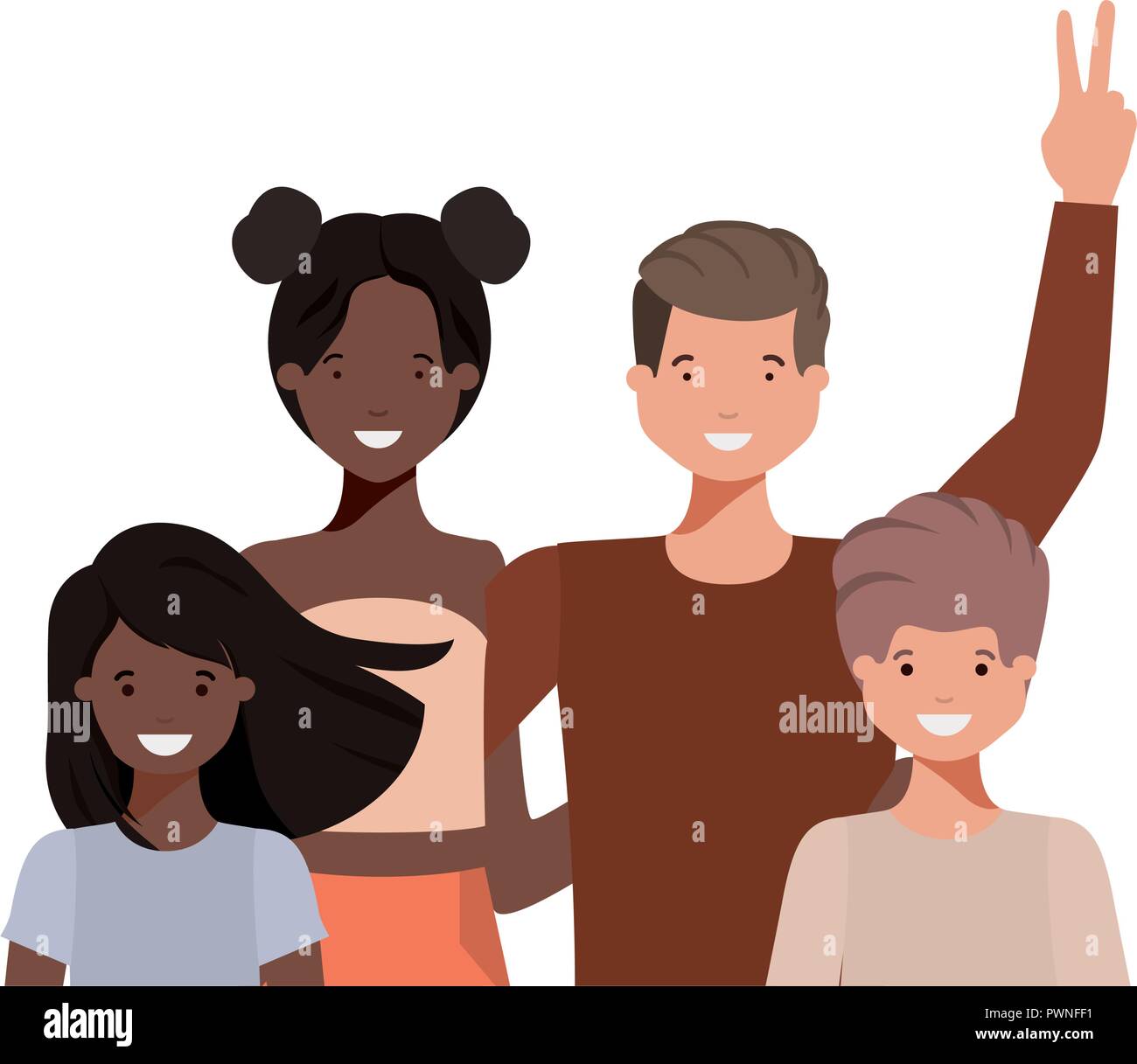 family waving avatar character Stock Vector Image & Art - Alamy
