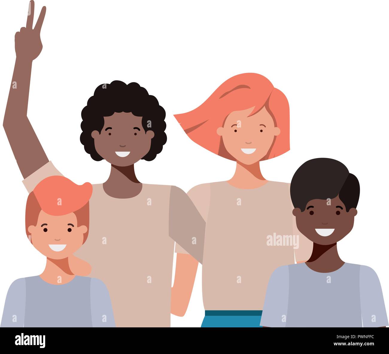 family waving avatar character Stock Vector Image & Art - Alamy