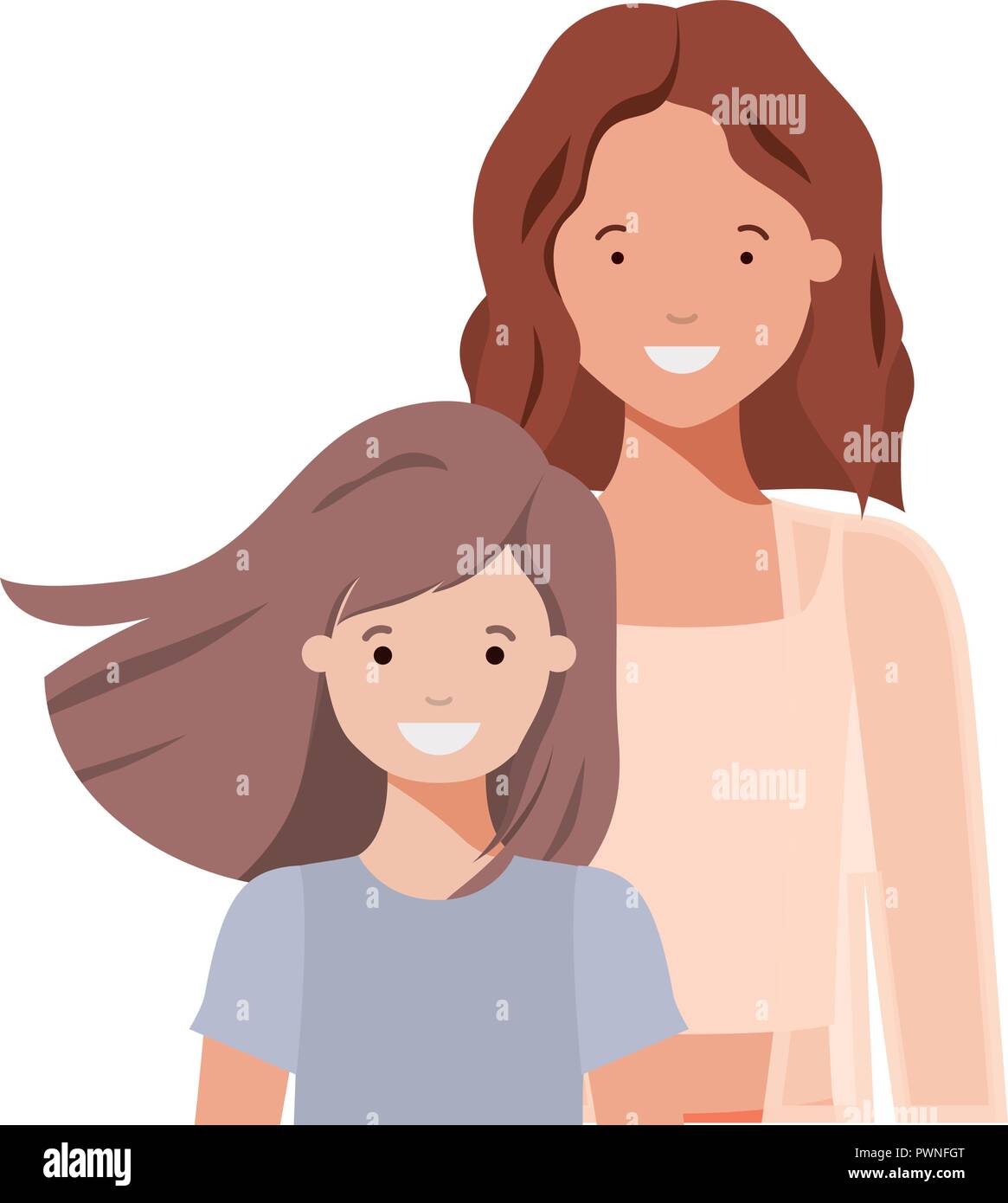 mother and daughter smiling avatar character Stock Vector Image & Art ...