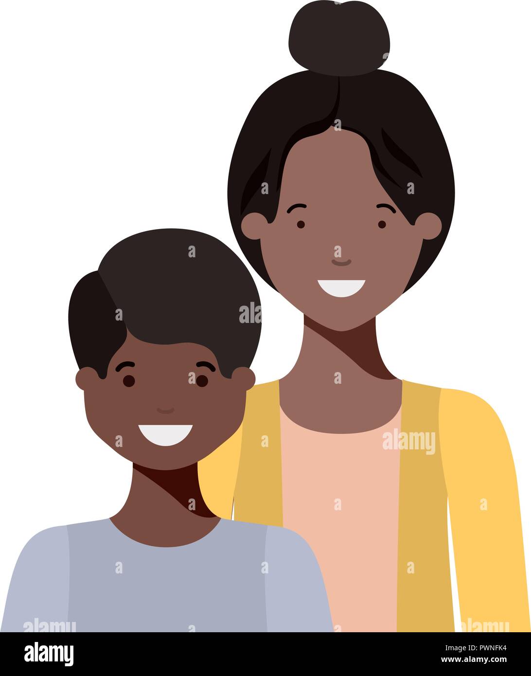 mother with her son smiling avatar character Stock Vector Image & Art ...