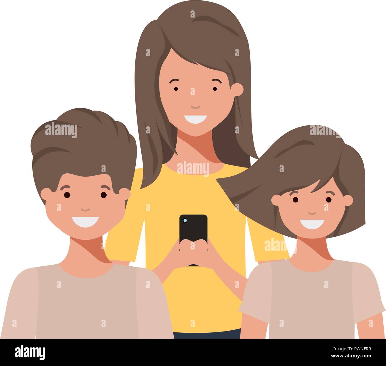 family smiling and waving avatar character Stock Vector Image & Art - Alamy