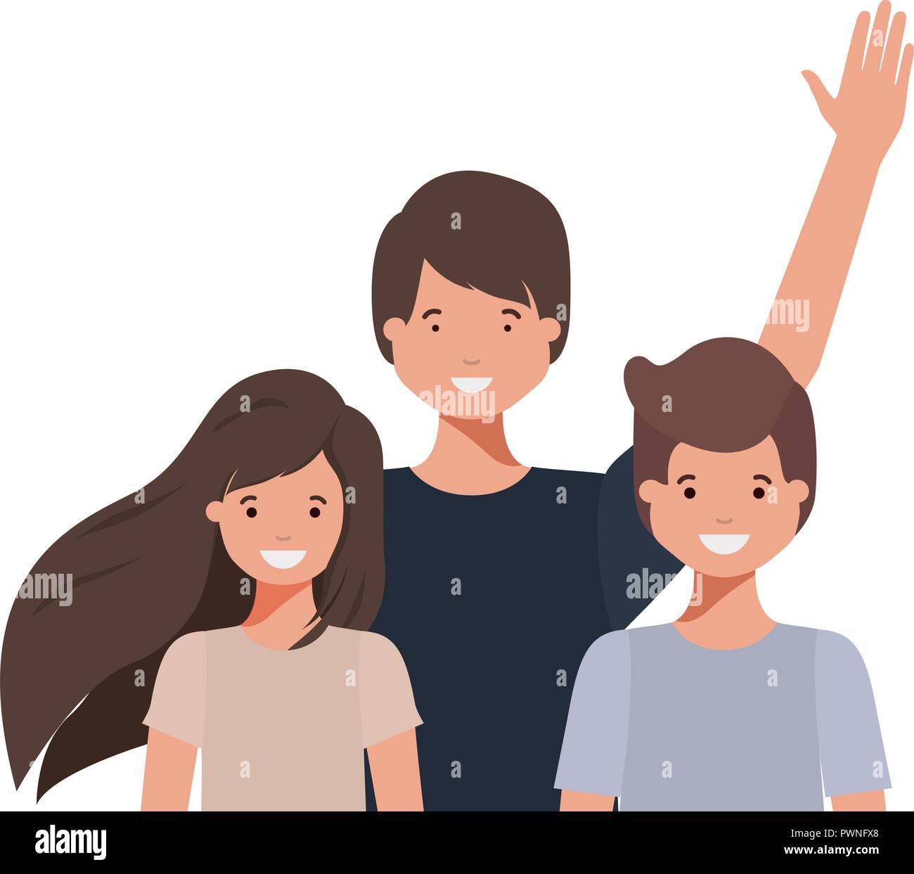 family smiling and waving avatar character Stock Vector Image & Art - Alamy