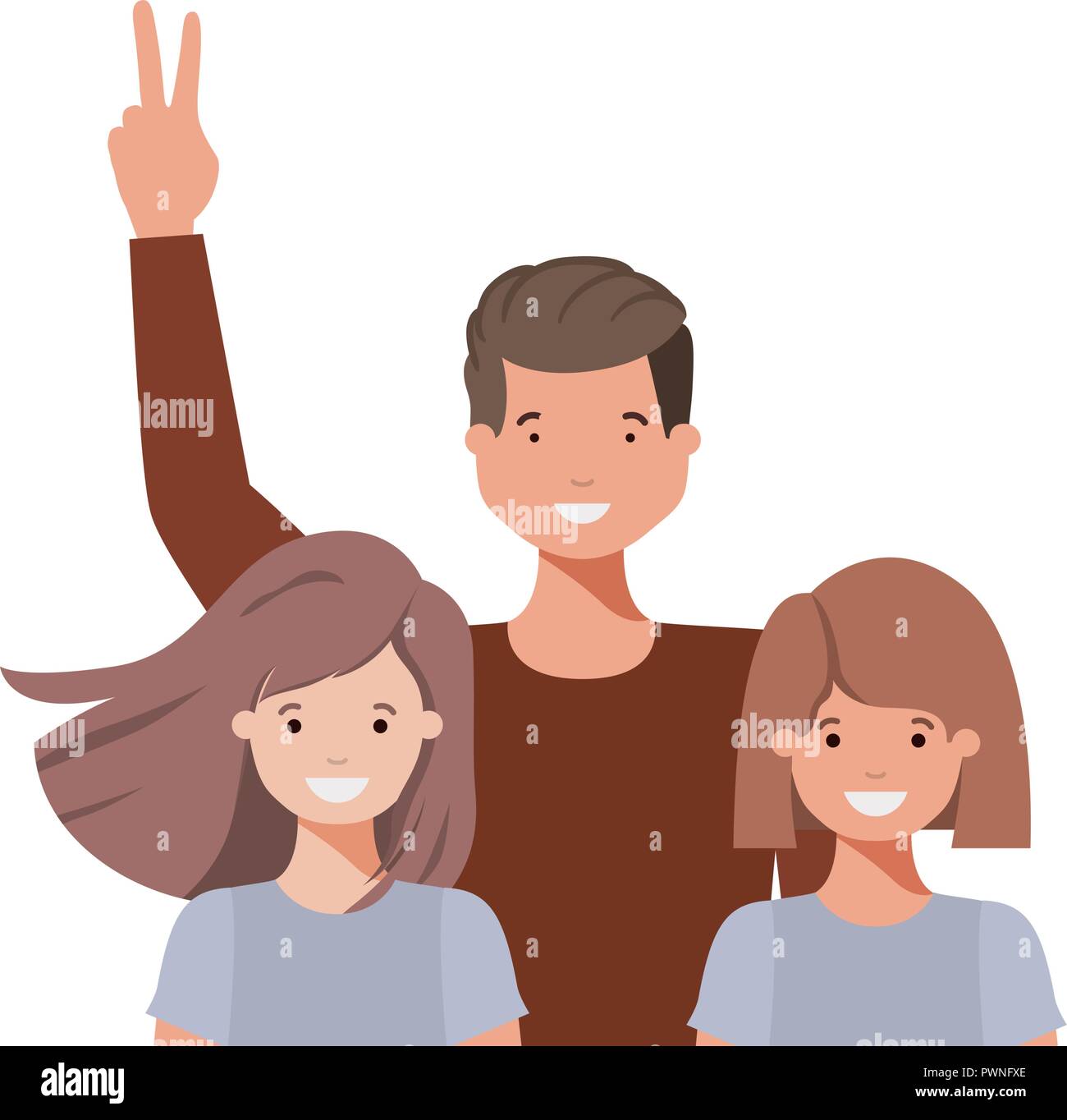 family smiling and waving avatar character Stock Vector Image & Art - Alamy