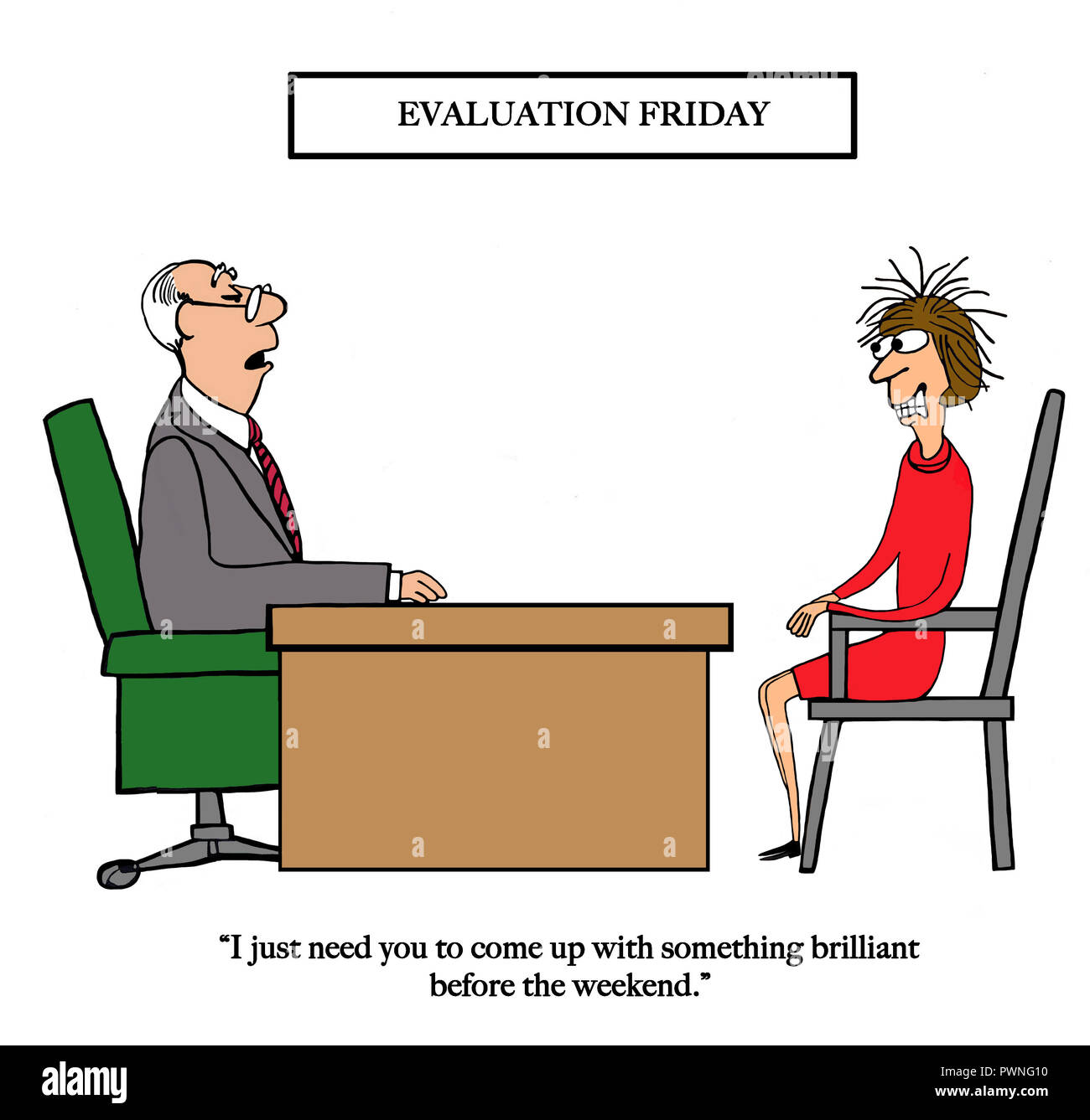 Business cartoon performance review boss hi-res stock photography and ...