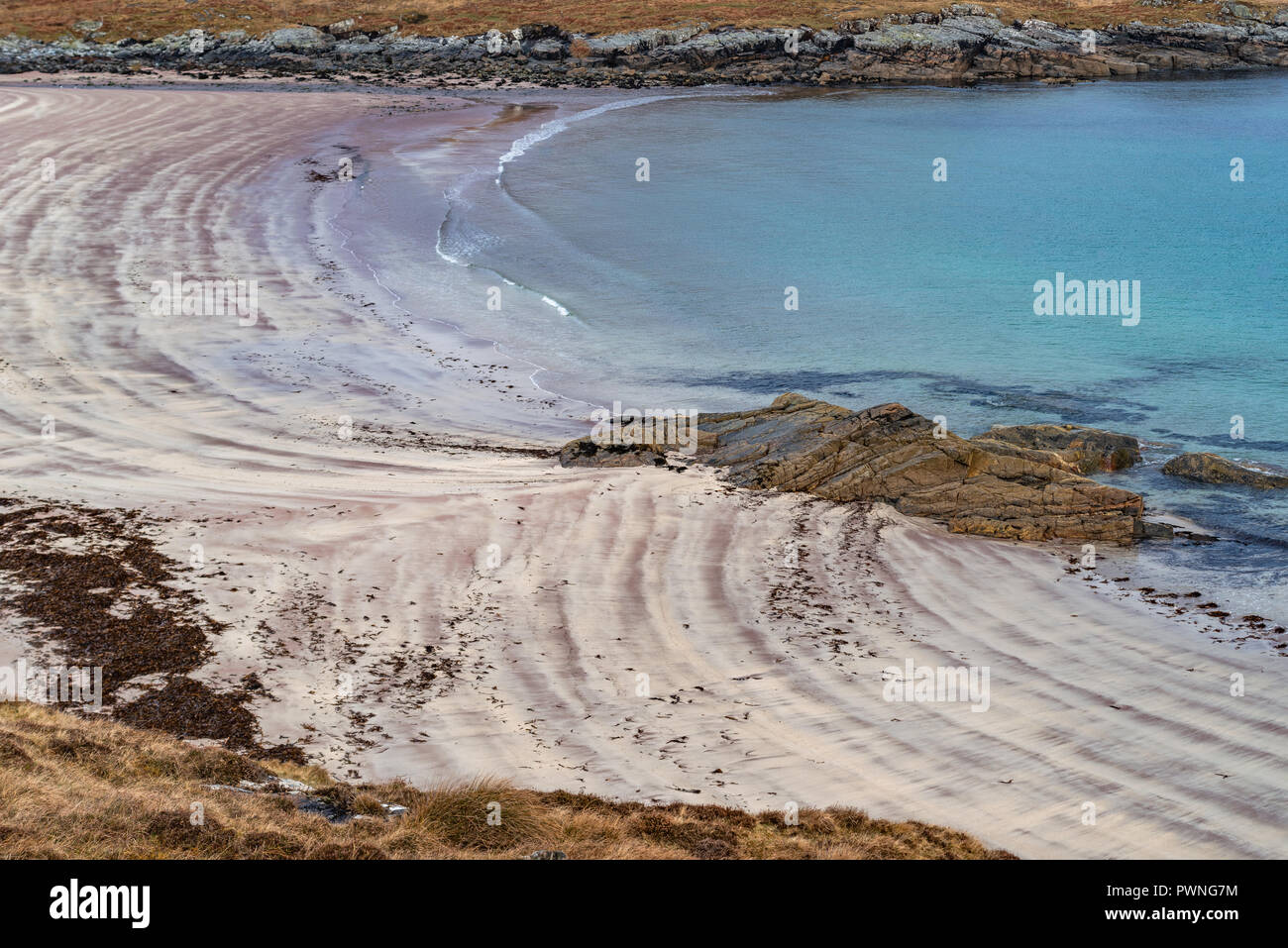 Beach at Clashnessie Bay, Clashnessie, Sutherland, Ross-shire, Scotland ...