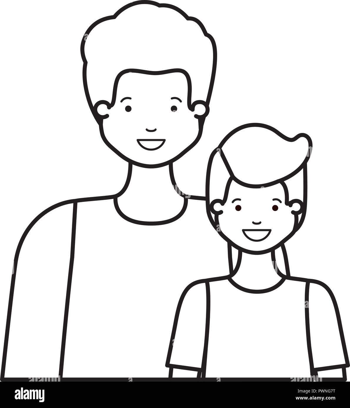 father with his son smiling avatar character Stock Vector Image & Art ...