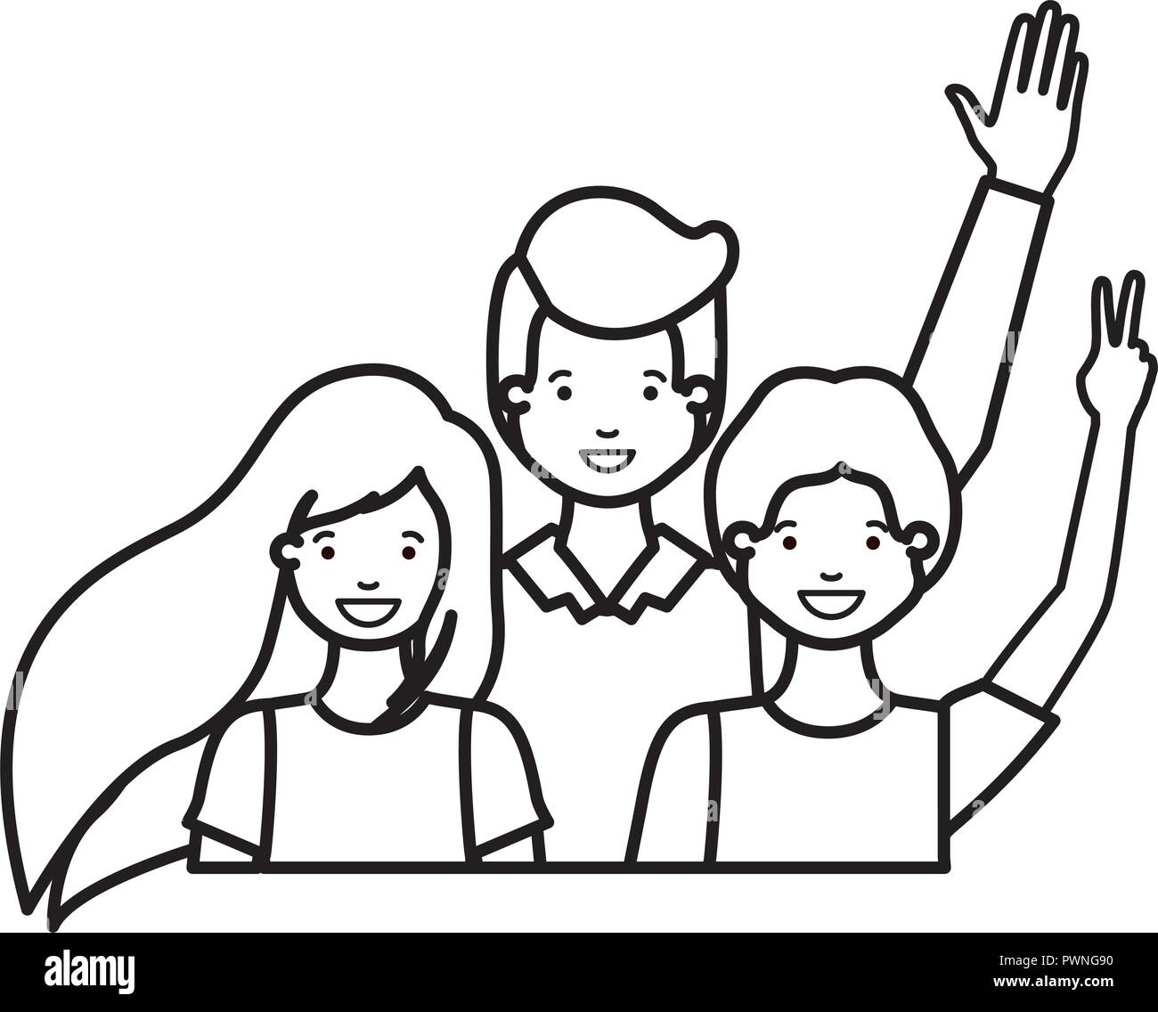 family smiling and waving avatar character Stock Vector Image & Art - Alamy