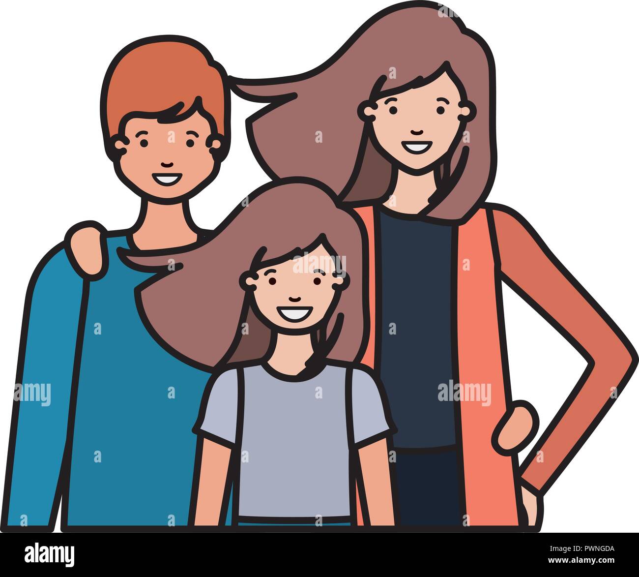family smiling and waving avatar character Stock Vector Image & Art - Alamy