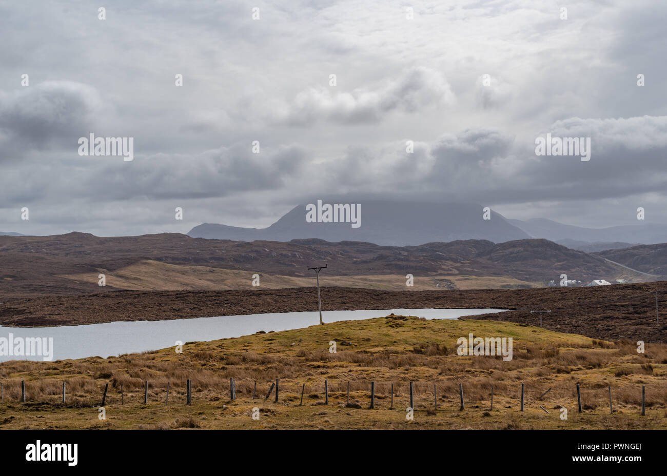 Foinaven, Arkle in the clouds viewn from the distance, Sutherland ...