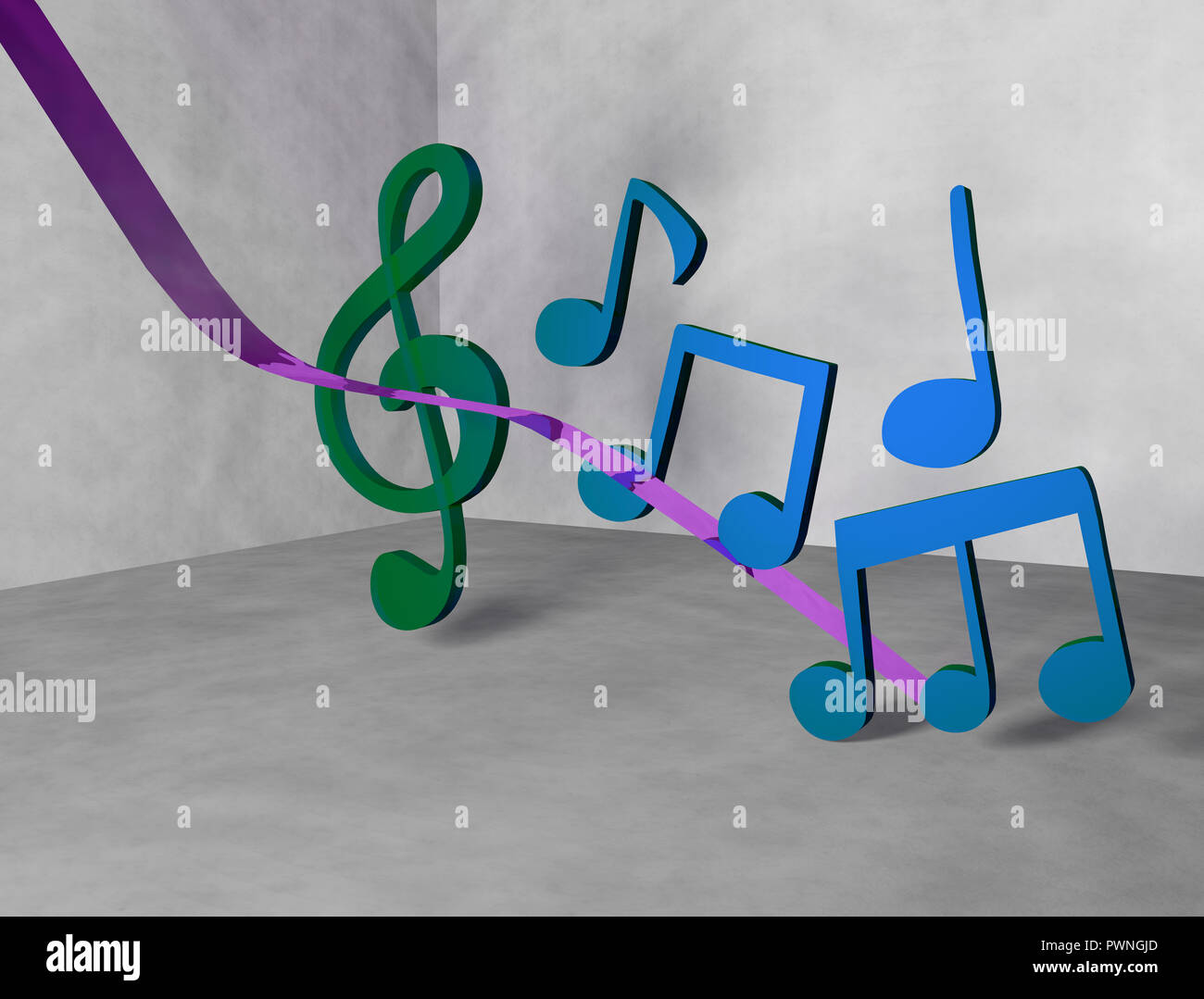Musical notes 3d hi-res stock photography and images - Alamy