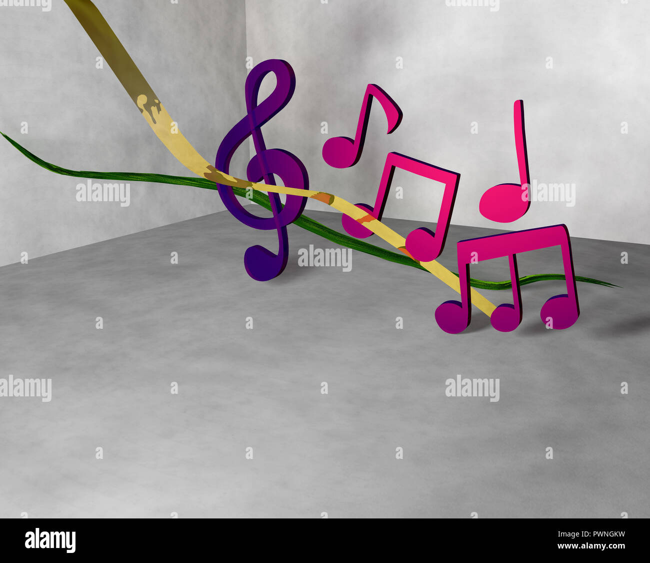 Musical notes 3d hi-res stock photography and images - Alamy
