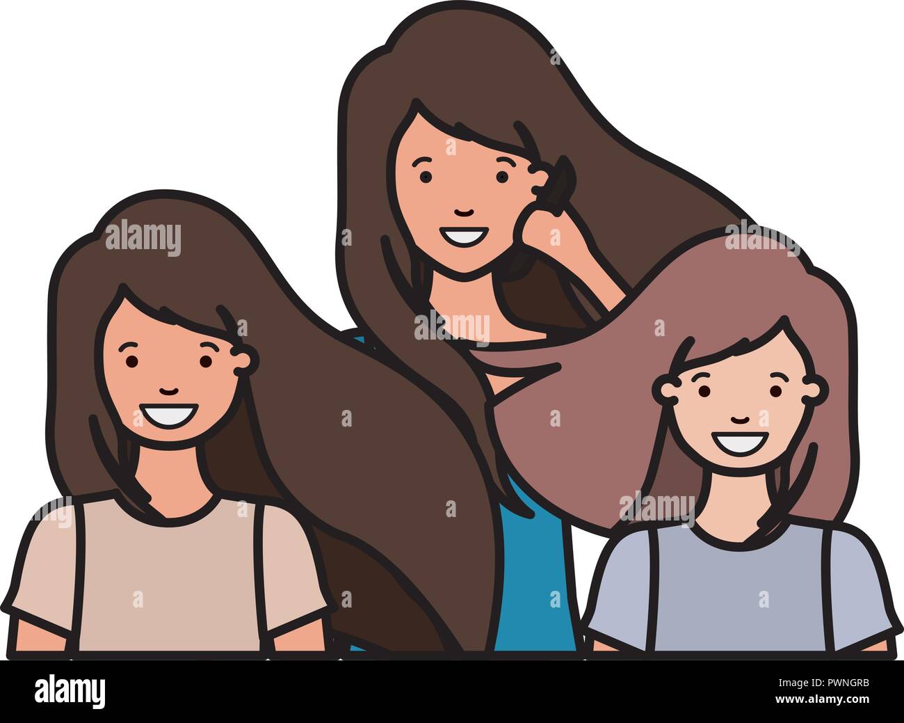 family smiling and waving avatar character Stock Vector Image & Art - Alamy