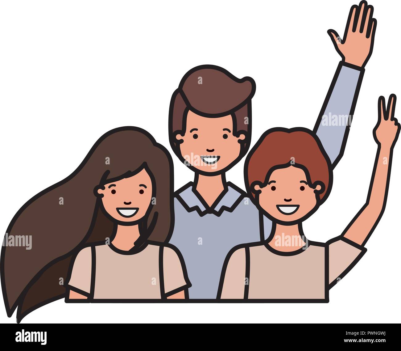 family smiling and waving avatar character Stock Vector Image & Art - Alamy