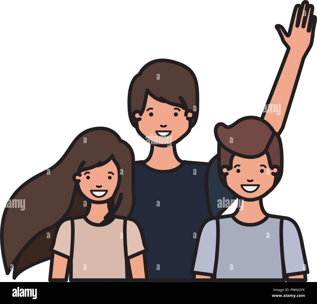 family smiling and waving avatar character Stock Vector Image & Art - Alamy