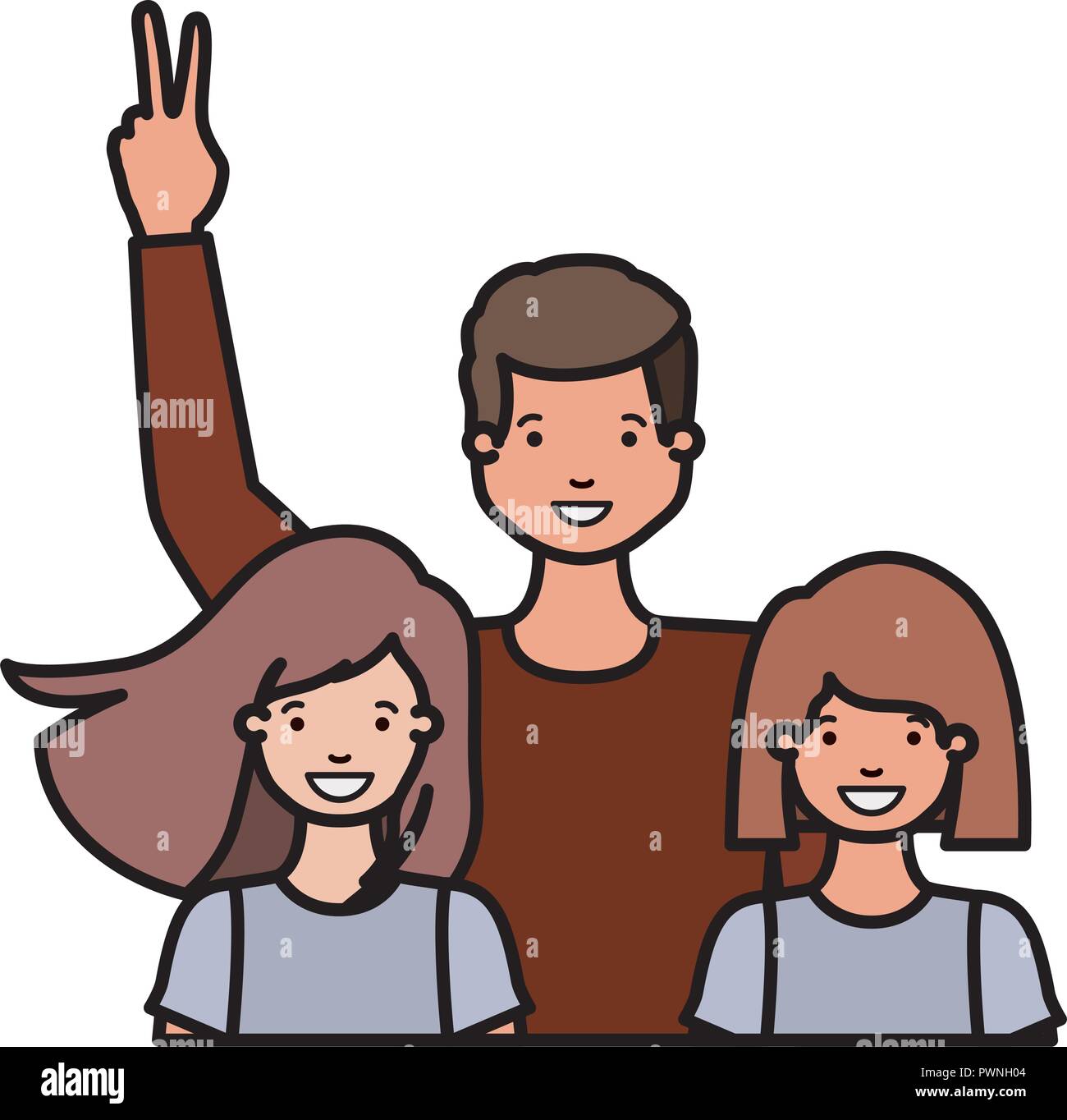family smiling and waving avatar character Stock Vector Image & Art - Alamy
