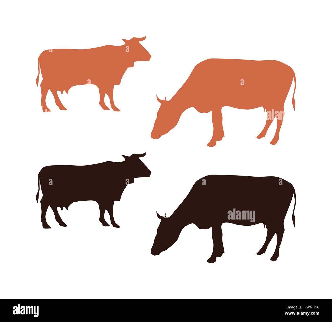 Dairy Cow Herd Silhouette Clip