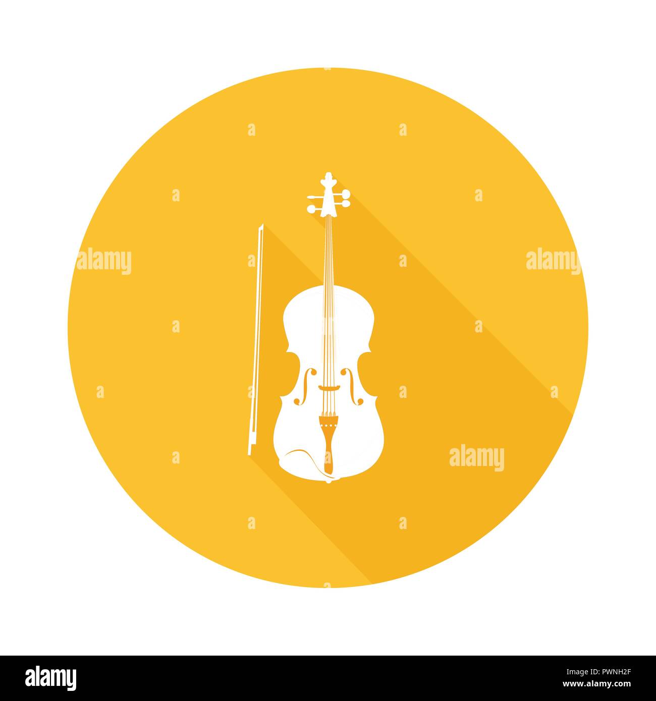 Icon of Fiddle, Vector Illustration of Violin - Orchestra Musical ...