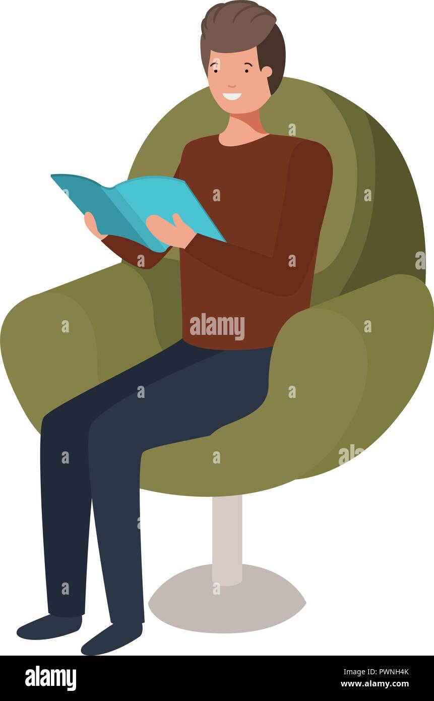 Man reading book resting Stock Vector Images - Alamy