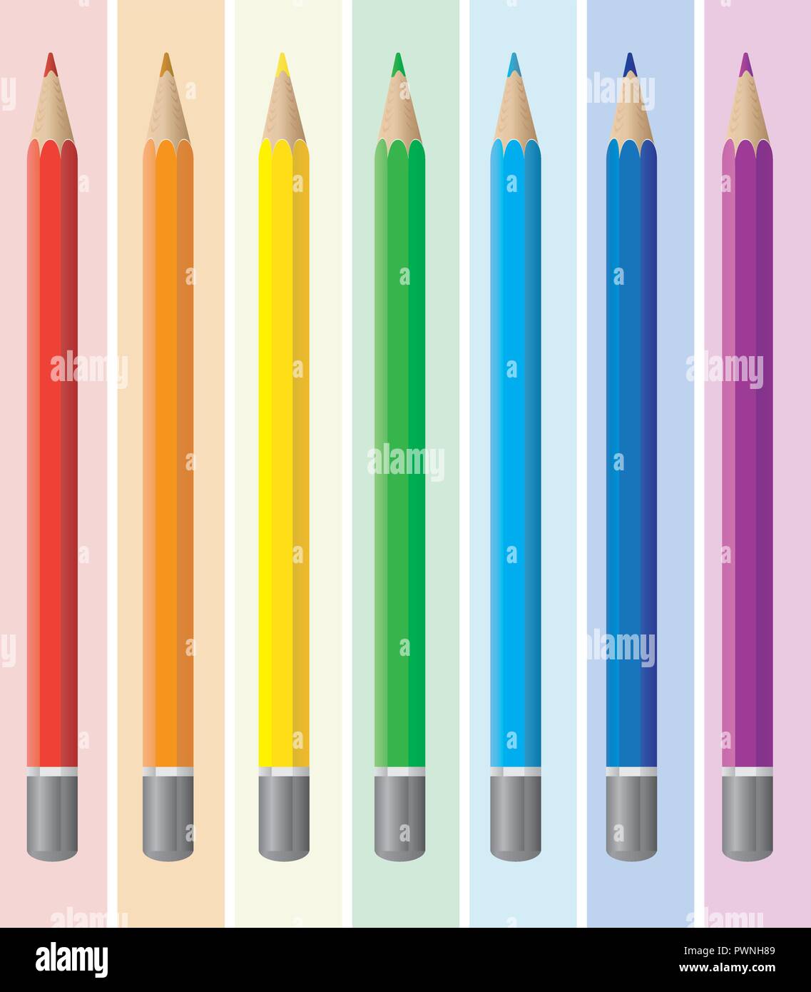 Set childrens color pencils hi-res stock photography and images - Alamy