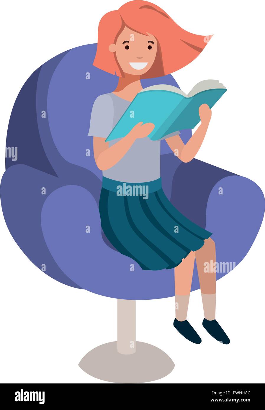 Model girl reading book Stock Vector Images - Alamy