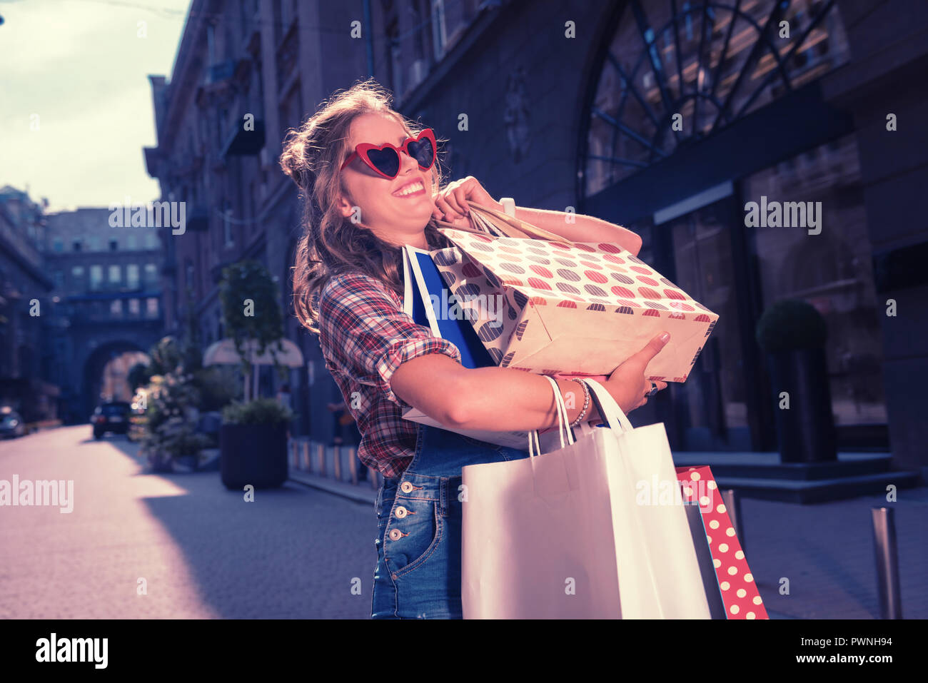 Woman Heavy Shopping Bags High Resolution Stock Photography and Images ...