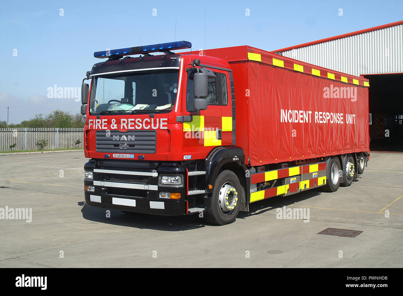 fire engine at fire station Stock Photo - Alamy