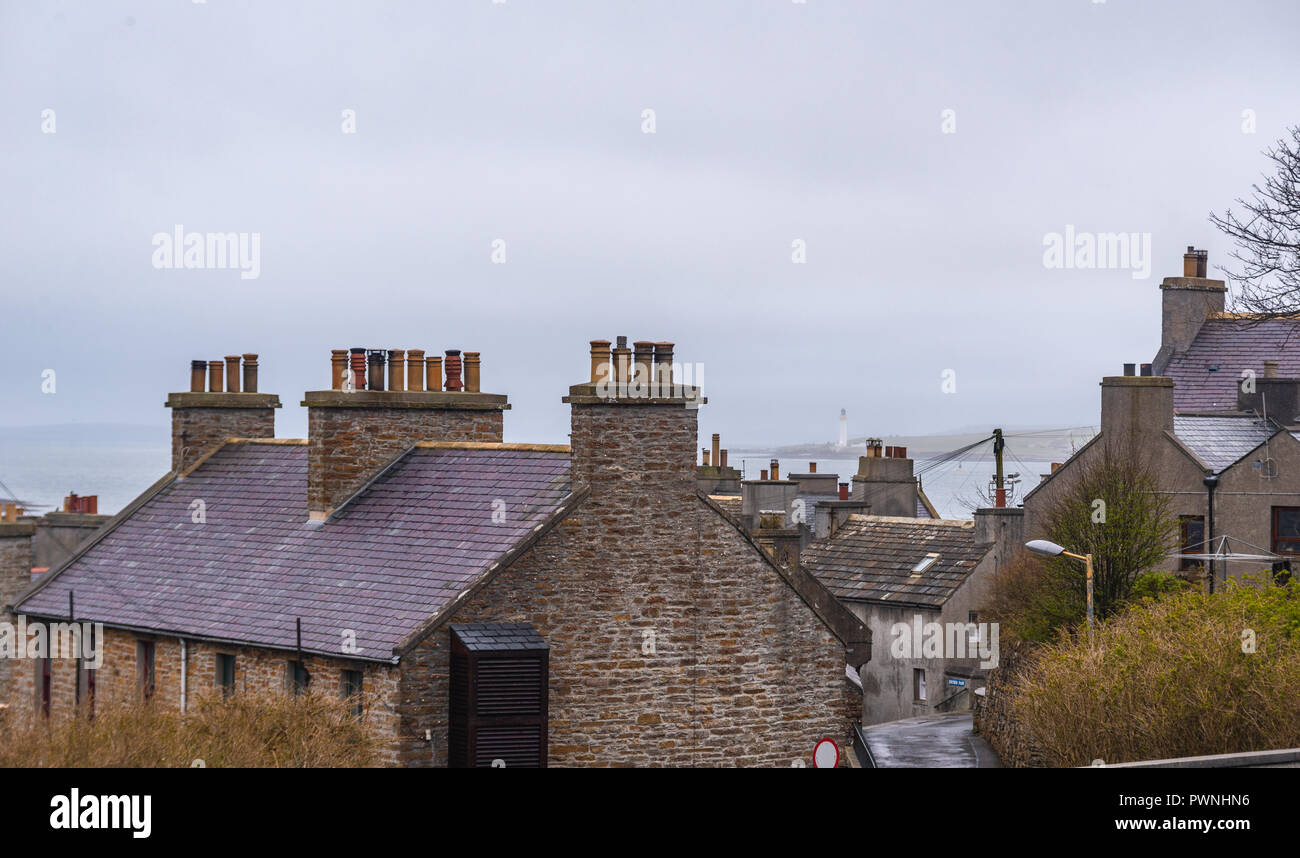 Rooftops and Chimneys of Stromness ,Mainland ,Orkney Islands, Scotland ...