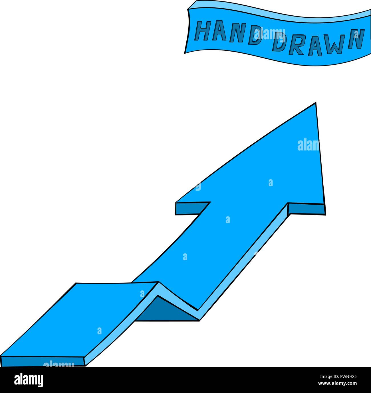 Blue arrow. UP sign. Hand drawn sketch Stock Vector Image & Art - Alamy