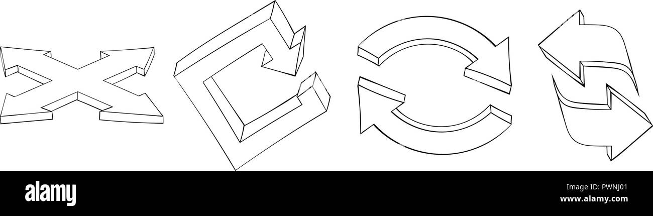Outline set of arrows Stock Vector Image & Art - Alamy