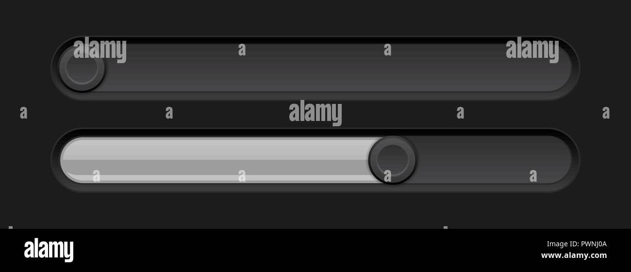 Slider buttons. Black and gray 3d bar Stock Vector Image & Art - Alamy