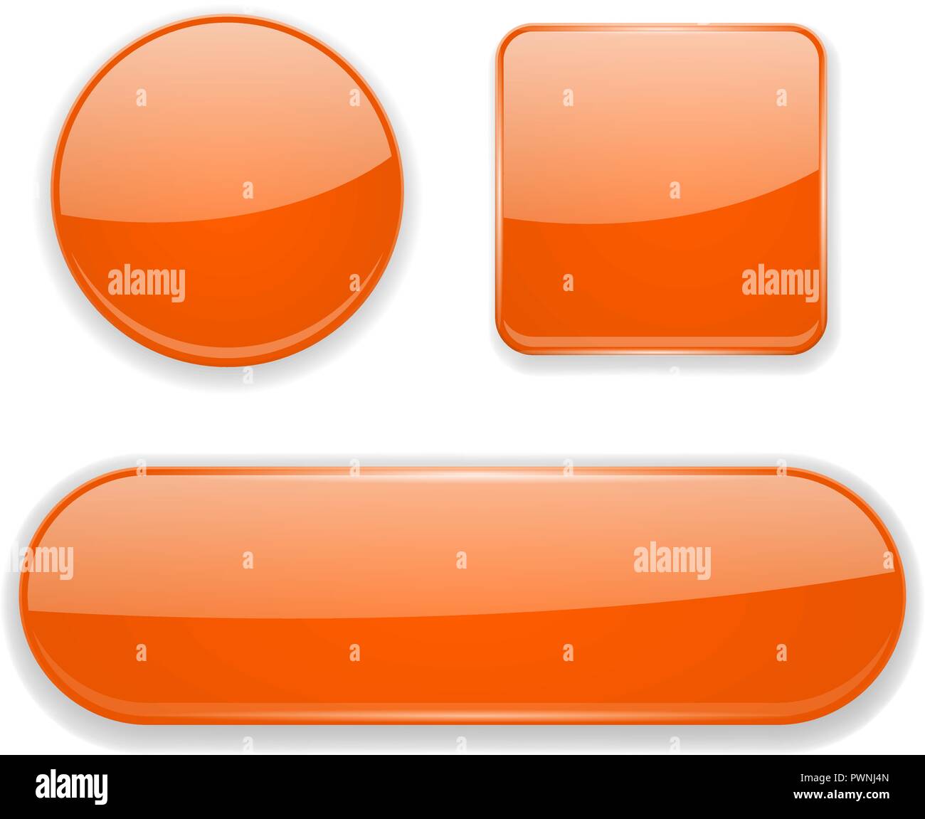 Orange glass buttons. 3d icons Stock Vector Image & Art - Alamy
