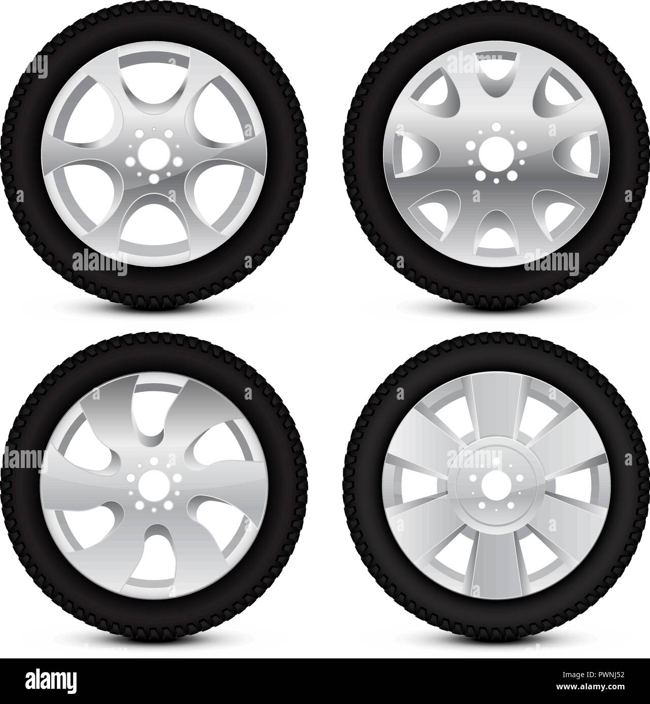 Alloy wheel with tyre. Collection Stock Vector Image & Art - Alamy