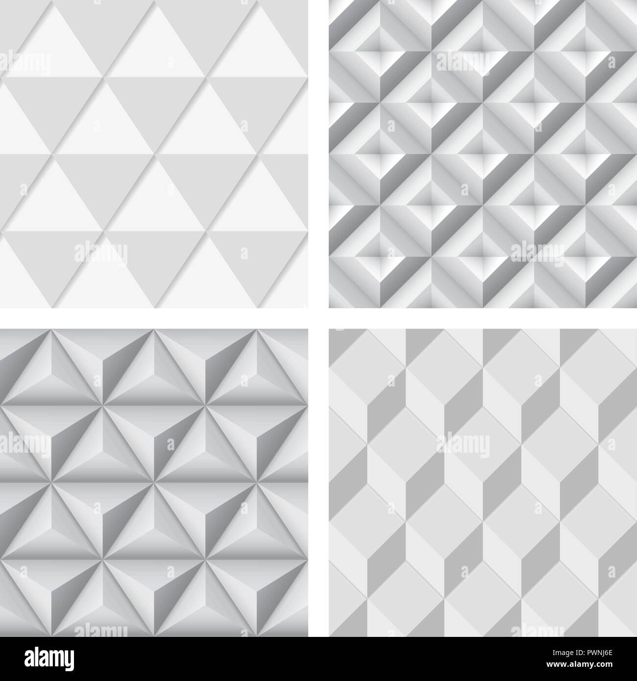 Gray geometric seamless background. Compilation set Stock Vector Image ...