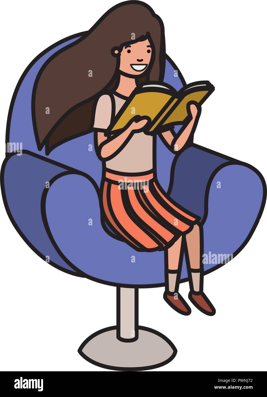 Model girl reading book Stock Vector Images - Alamy