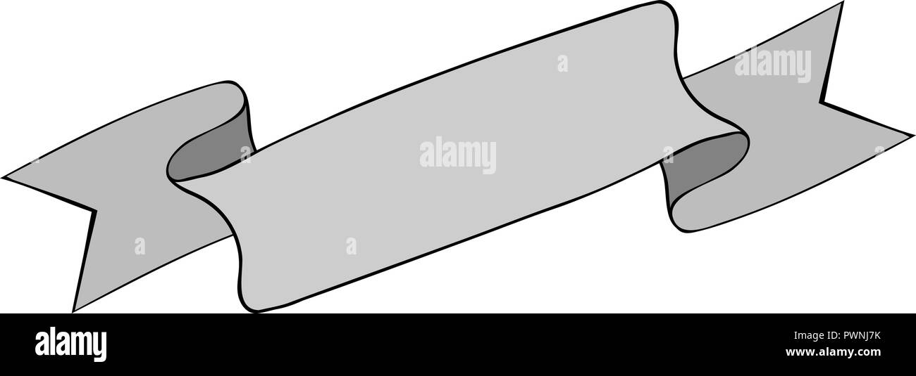 Gray ribbon banner. Hand drawn doodle Stock Vector Image & Art - Alamy