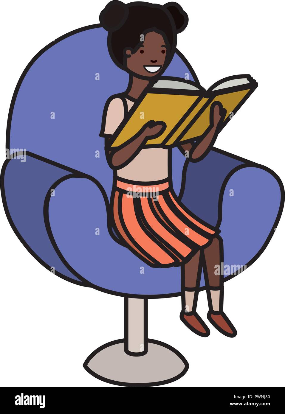 Cartoon Woman Reading Book Stock Photos & Cartoon Woman Reading Book ...