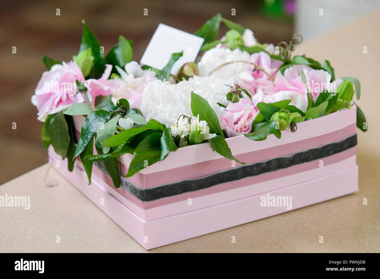 Flowers in the box Stock Photo - Alamy