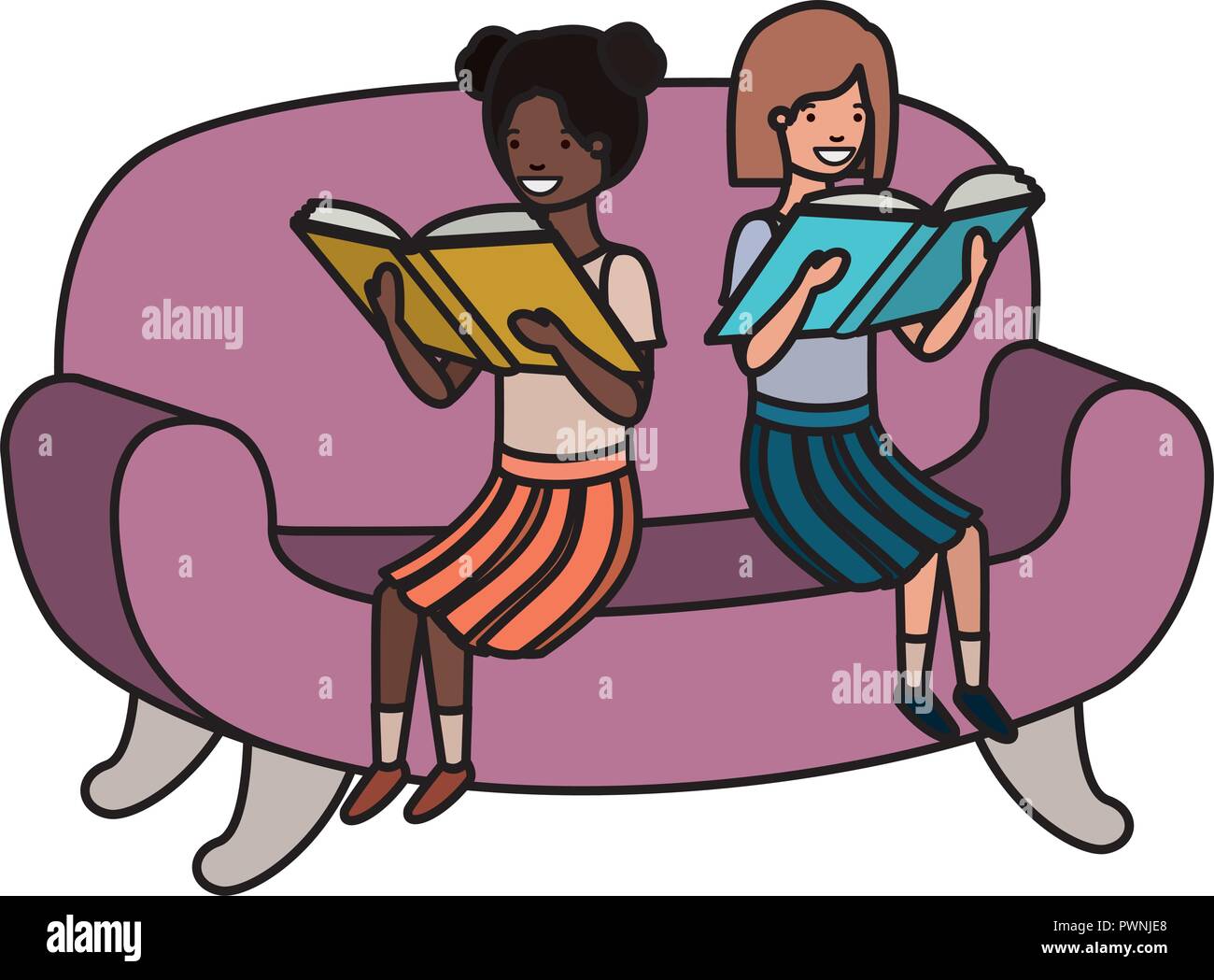 Beautiful women sitting in chair Stock Vector Images - Alamy