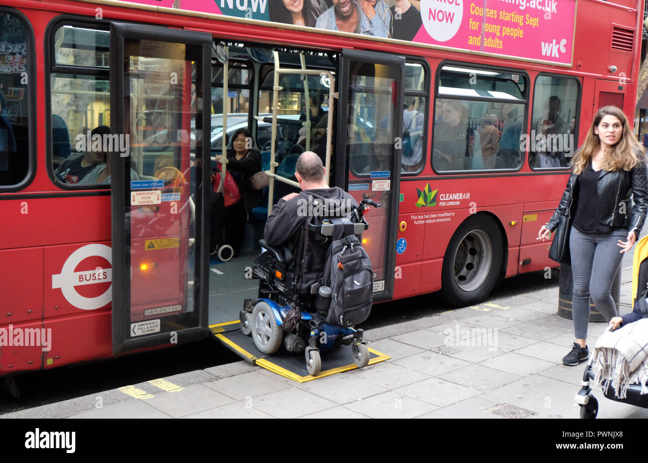 Pic shows: Man in a wheelchair trying to get on a bus pic by Gavin ...