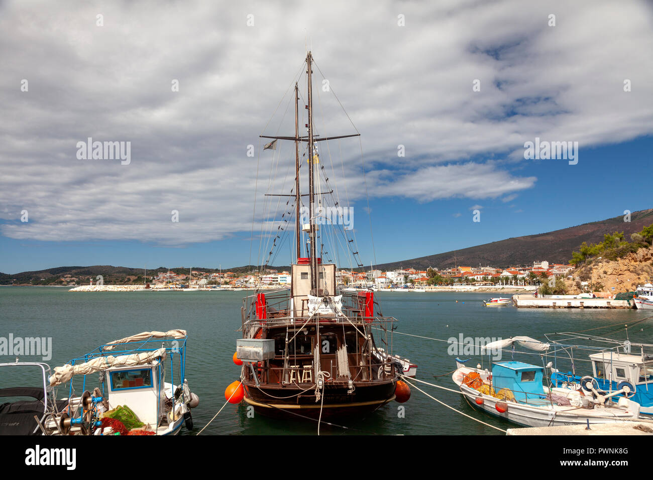 Port of Limenaria,Thassos,Greece Stock Photo - Alamy
