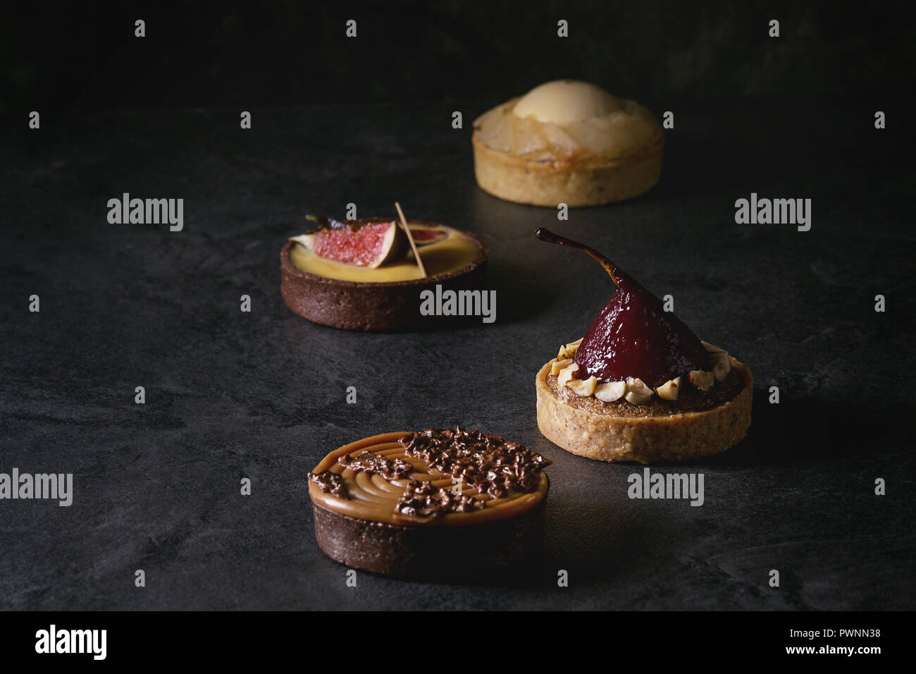 Sweet tartlets cream different hi-res stock photography and images - Alamy