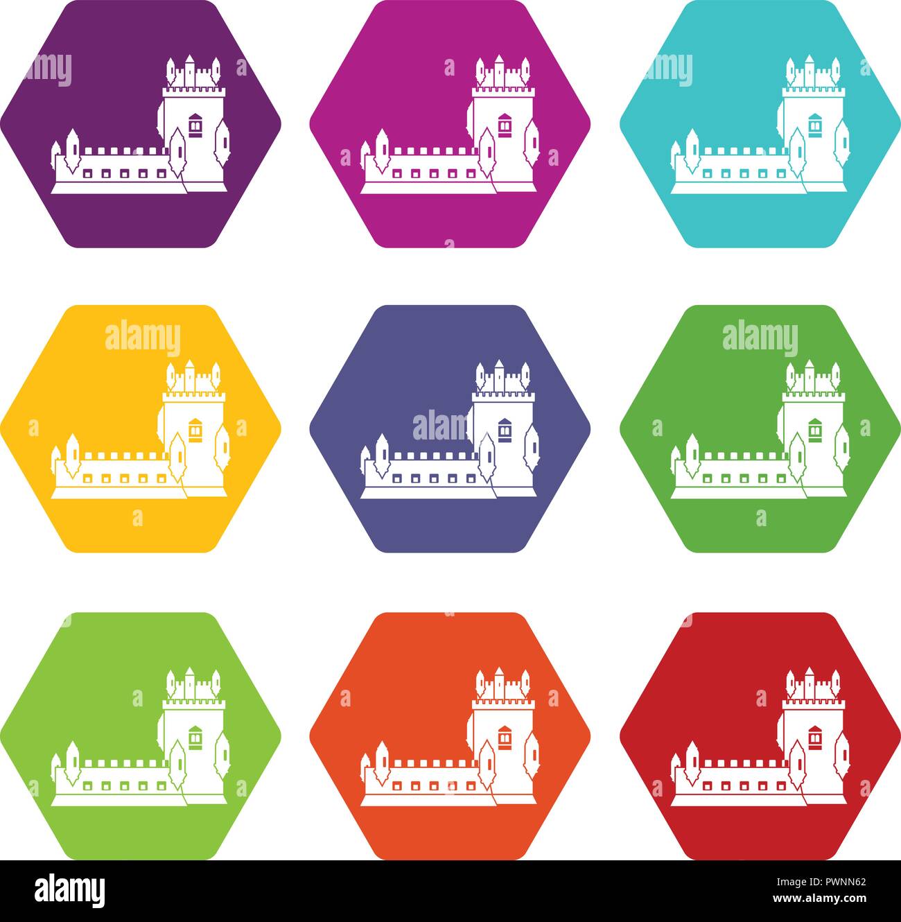 History castle icons set 9 vector Stock Vector Image & Art - Alamy