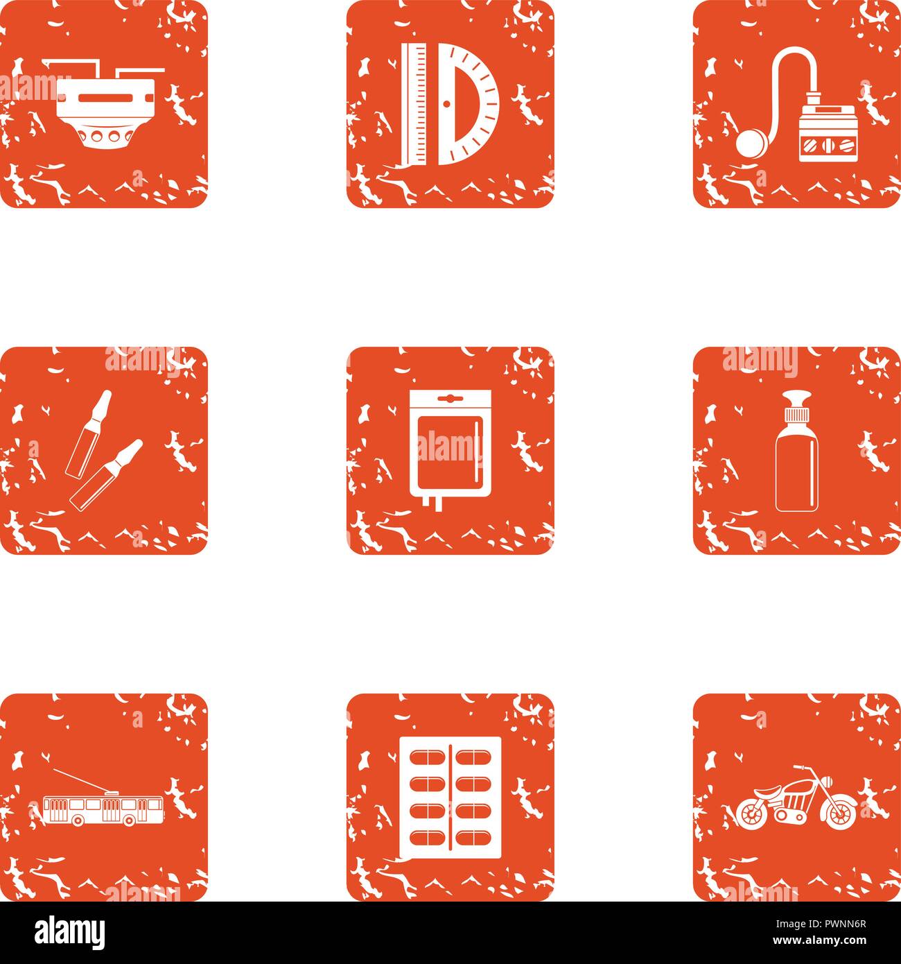 Version Icons Set, Grunge Style Stock Vector Image & Art - Alamy