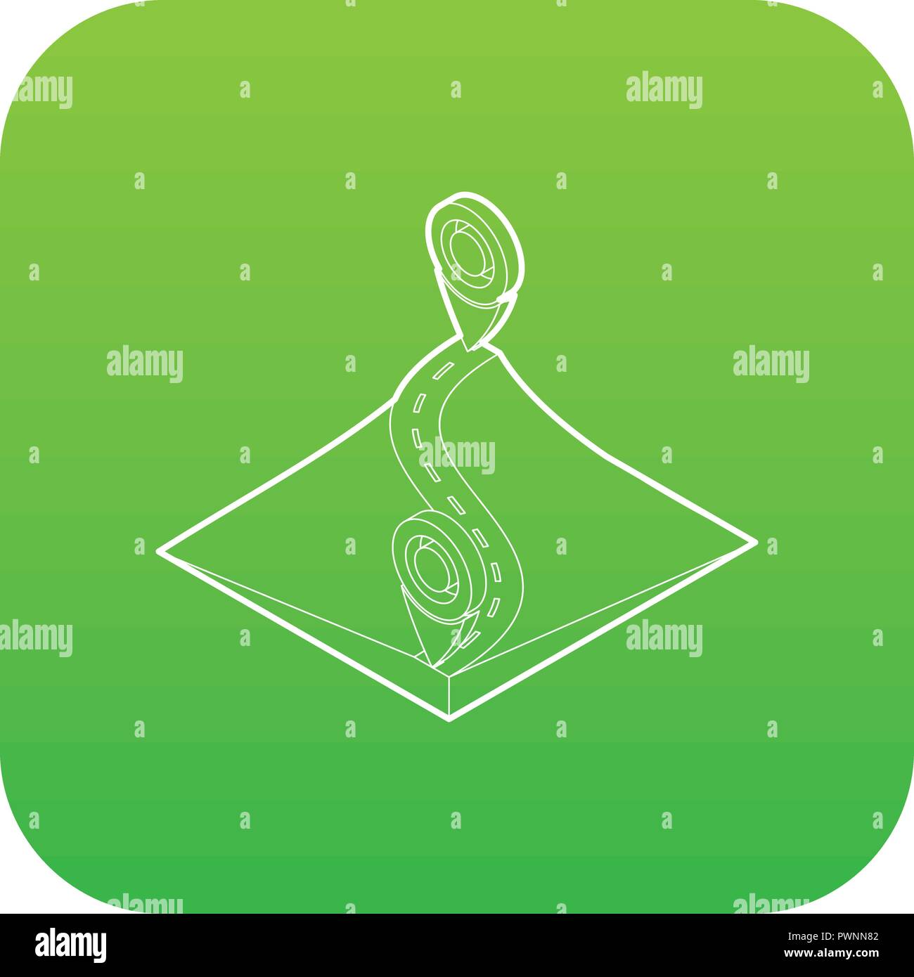 Route icon green vector Stock Vector Image & Art - Alamy