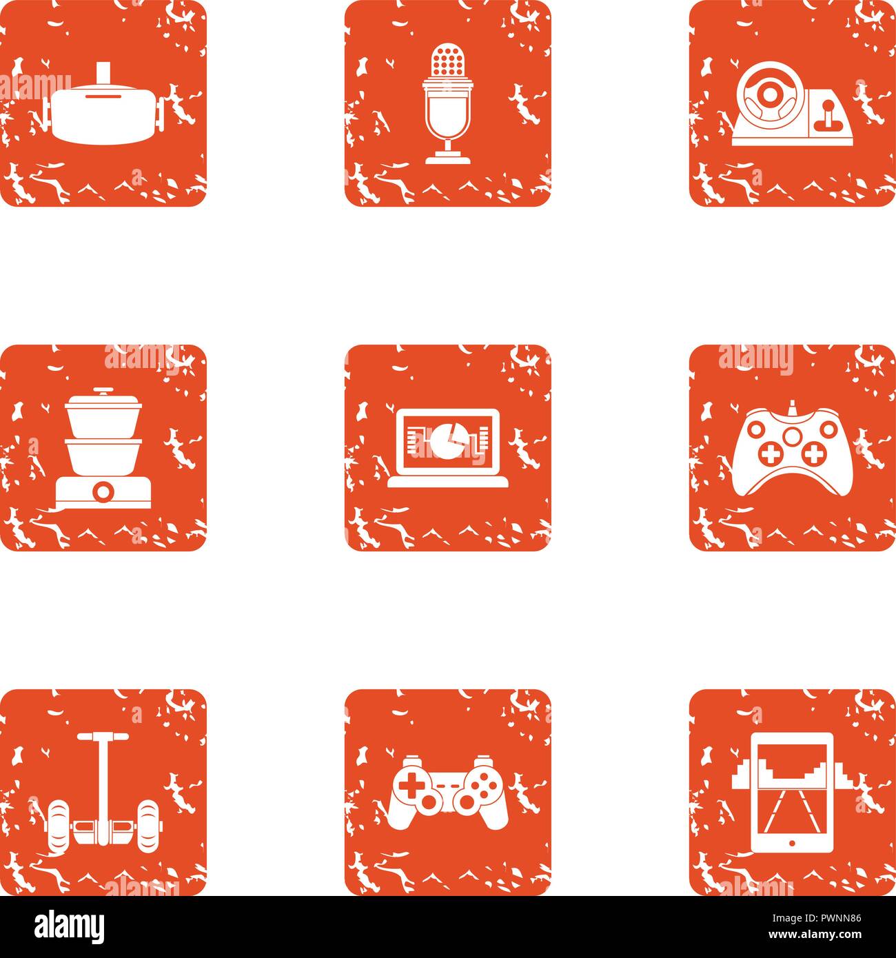 Modification icons set, grunge style Stock Vector Image & Art - Alamy