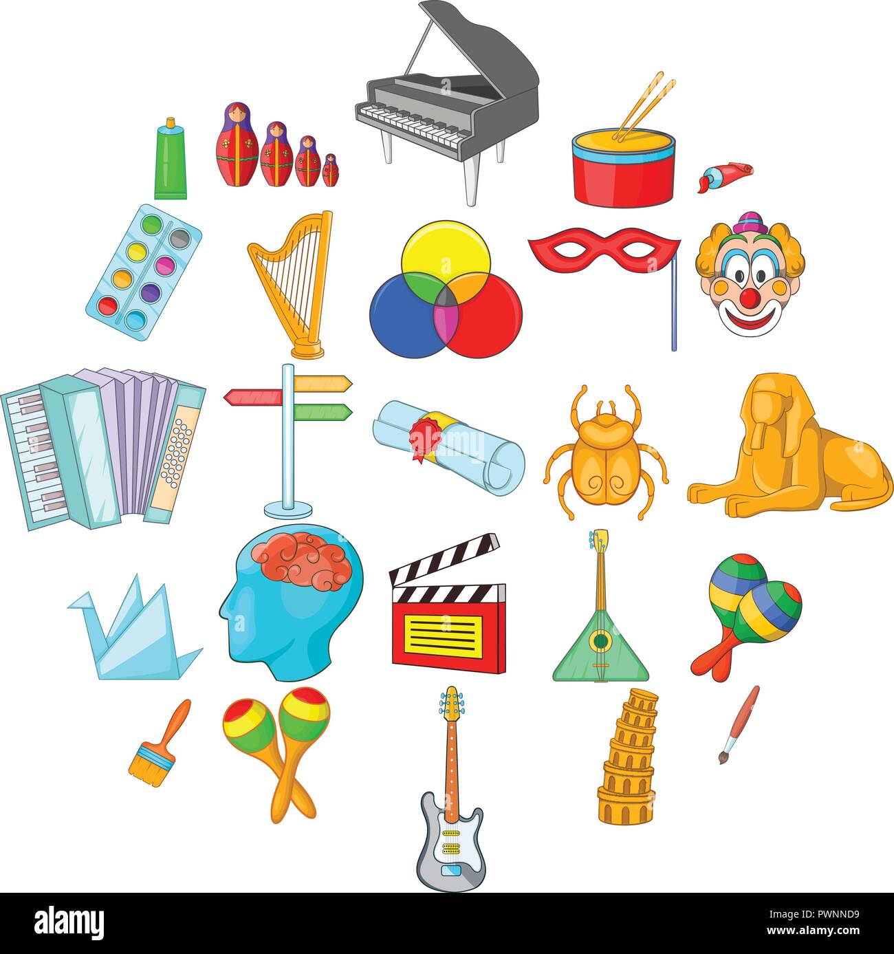 Learning actor icons set, cartoon style Stock Vector Image & Art - Alamy