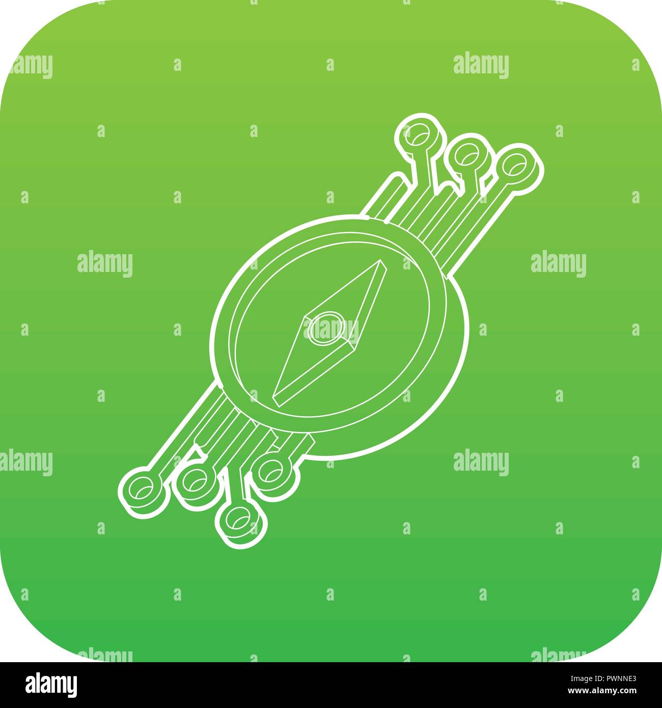 Compass icon green vector Stock Vector Image & Art - Alamy