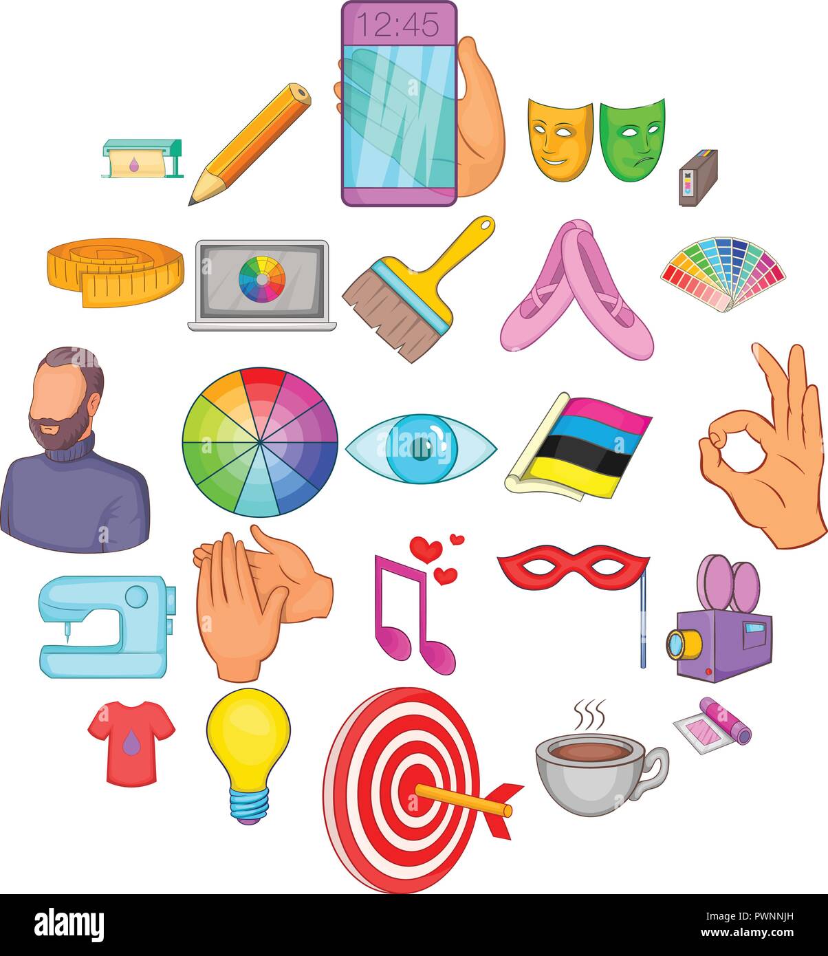 Artwork icons set, cartoon style Stock Vector Image & Art - Alamy
